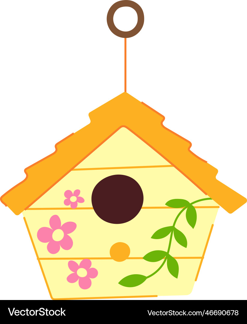 Home bird house cartoon Royalty Free Vector Image