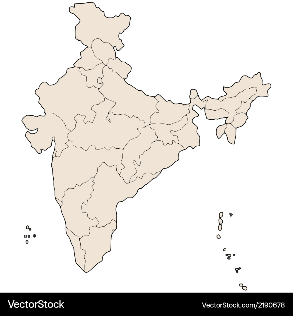India states map Royalty Free Vector Image - VectorStock