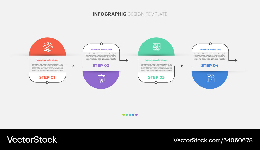 Infographic 4 step timeline journey calendar Vector Image