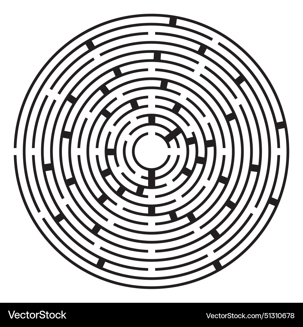 Labyrinth circle shape Royalty Free Vector Image