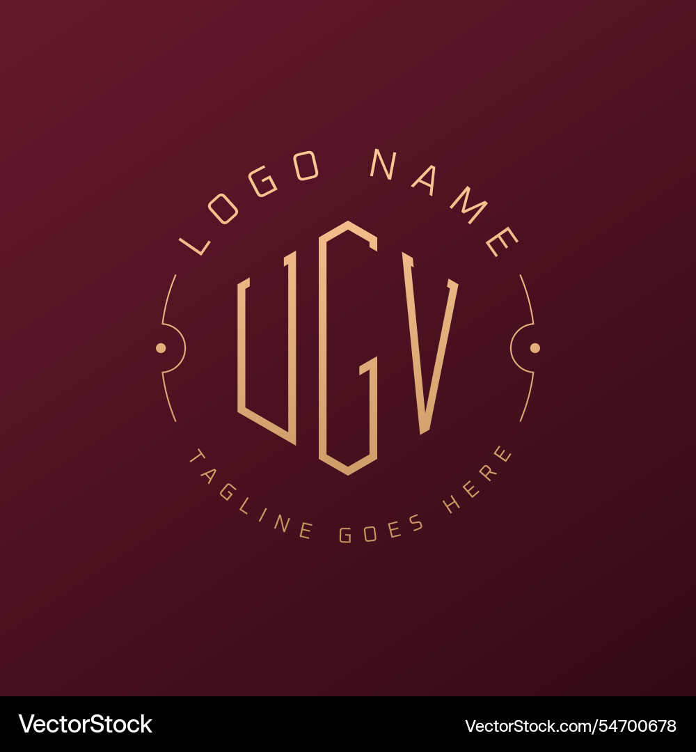 Luxury ugv logo design elegant letter Royalty Free Vector