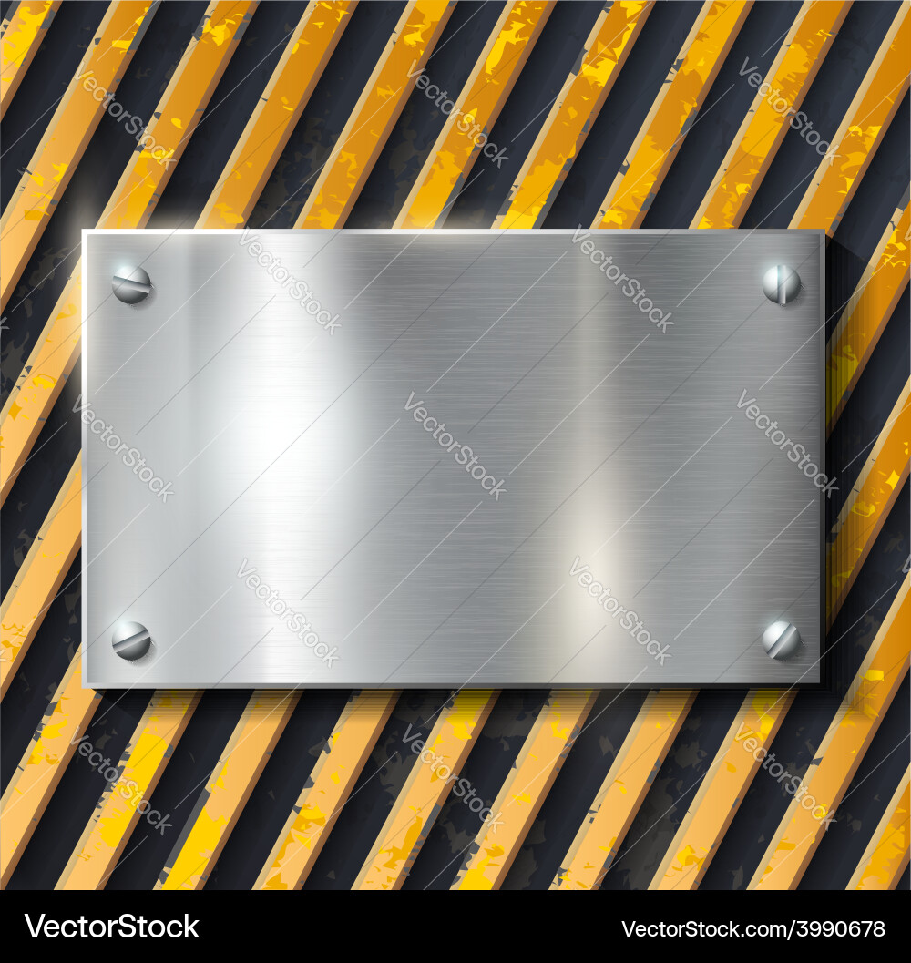 Metallic Warning Background – Royalty-Free Vector | VectorStock