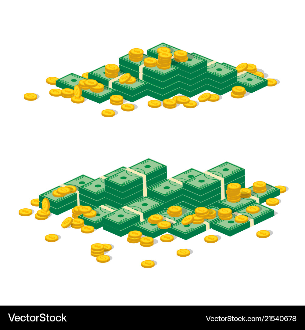 Money cash heap Royalty Free Vector Image - VectorStock