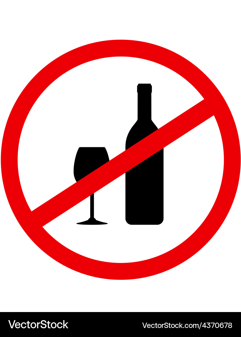 Round sign stop alcohol Royalty Free Vector Image