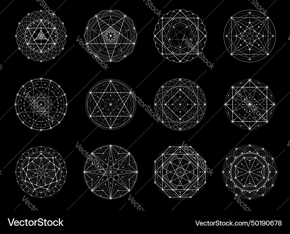 Sacred Geometry Symbols Royalty Free Vector Image