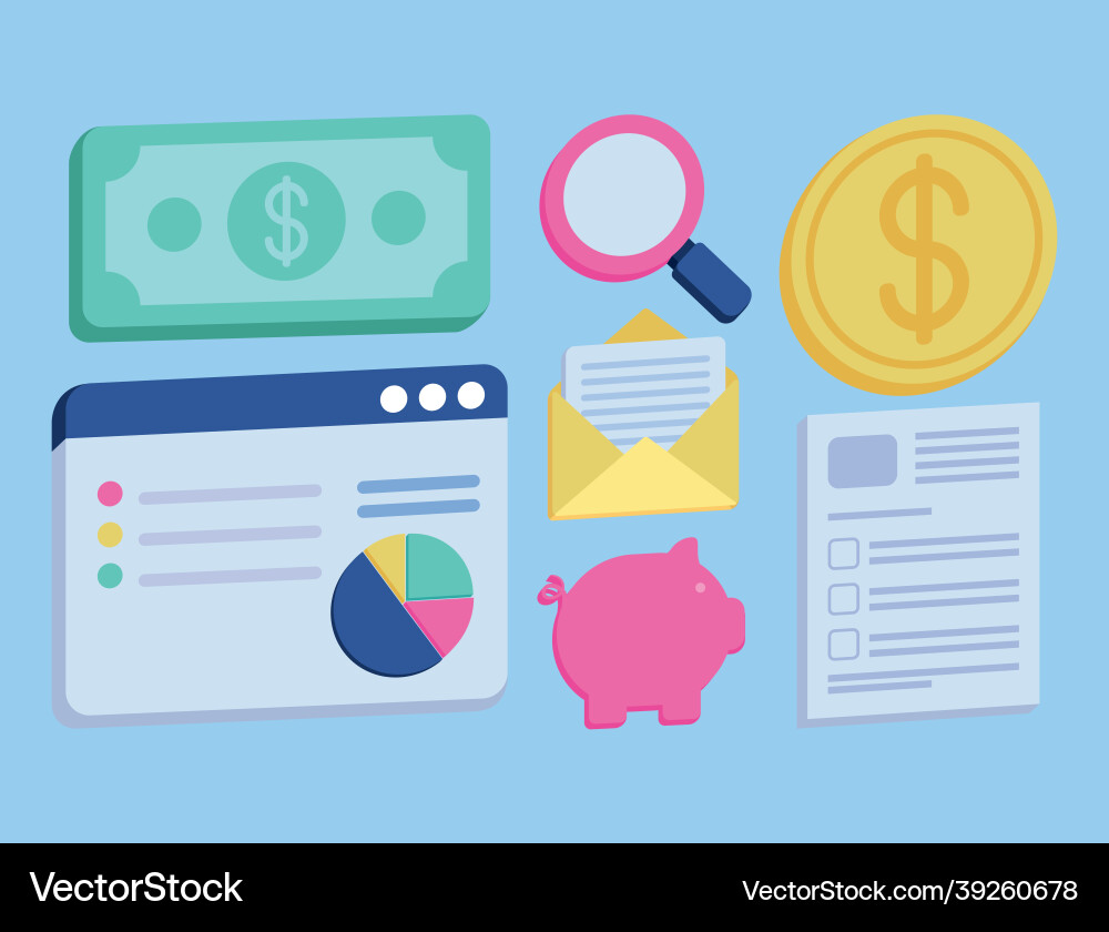 Seven tax items Royalty Free Vector Image - VectorStock