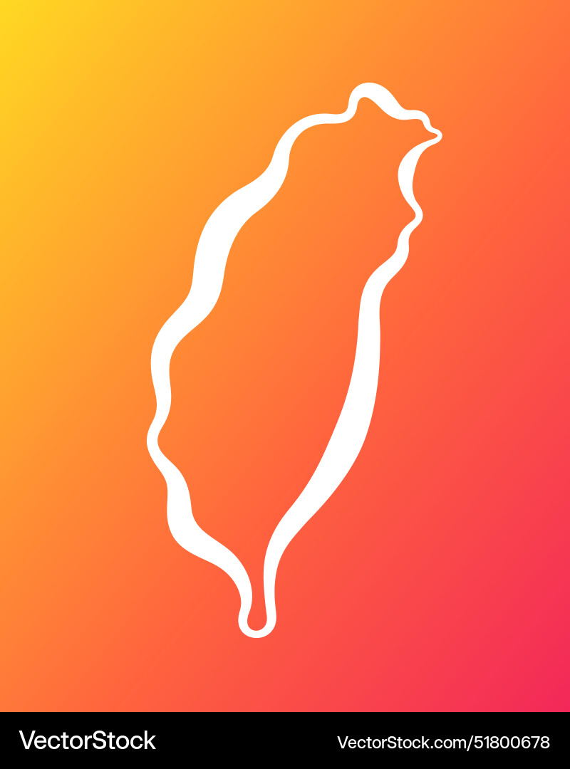 Taiwan - outline map on gradient background Vector Image