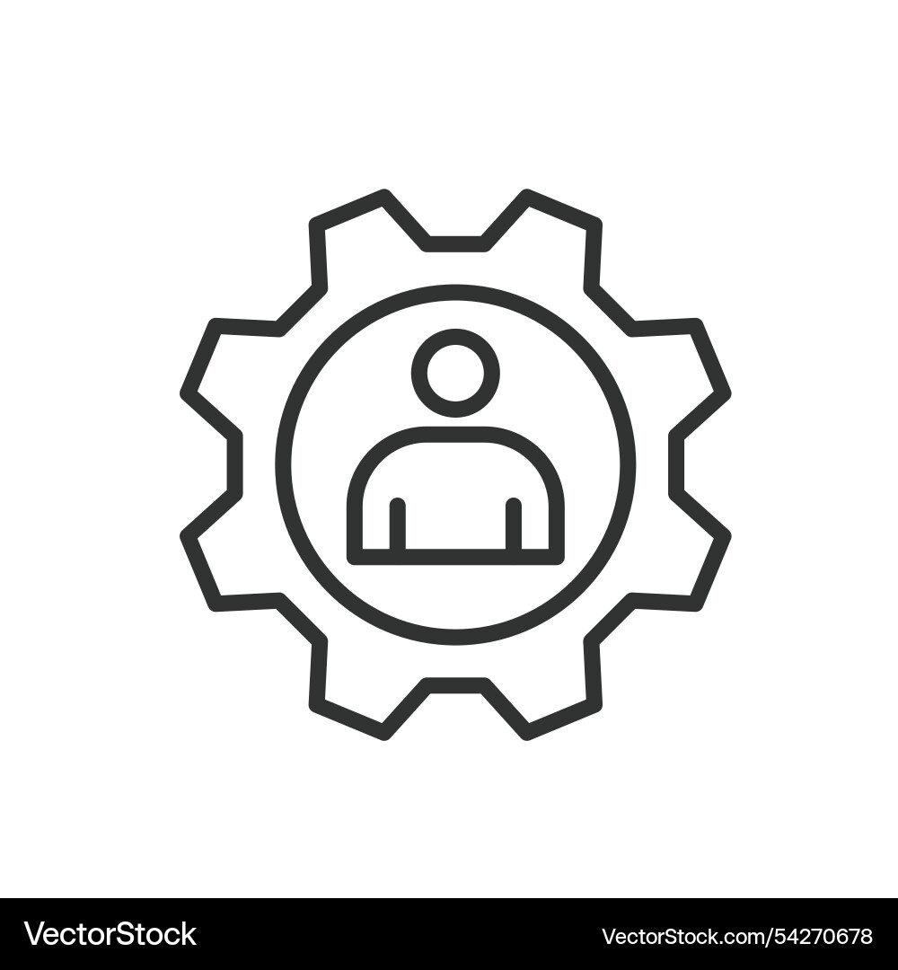 Technical service man icon in line design Vector Image