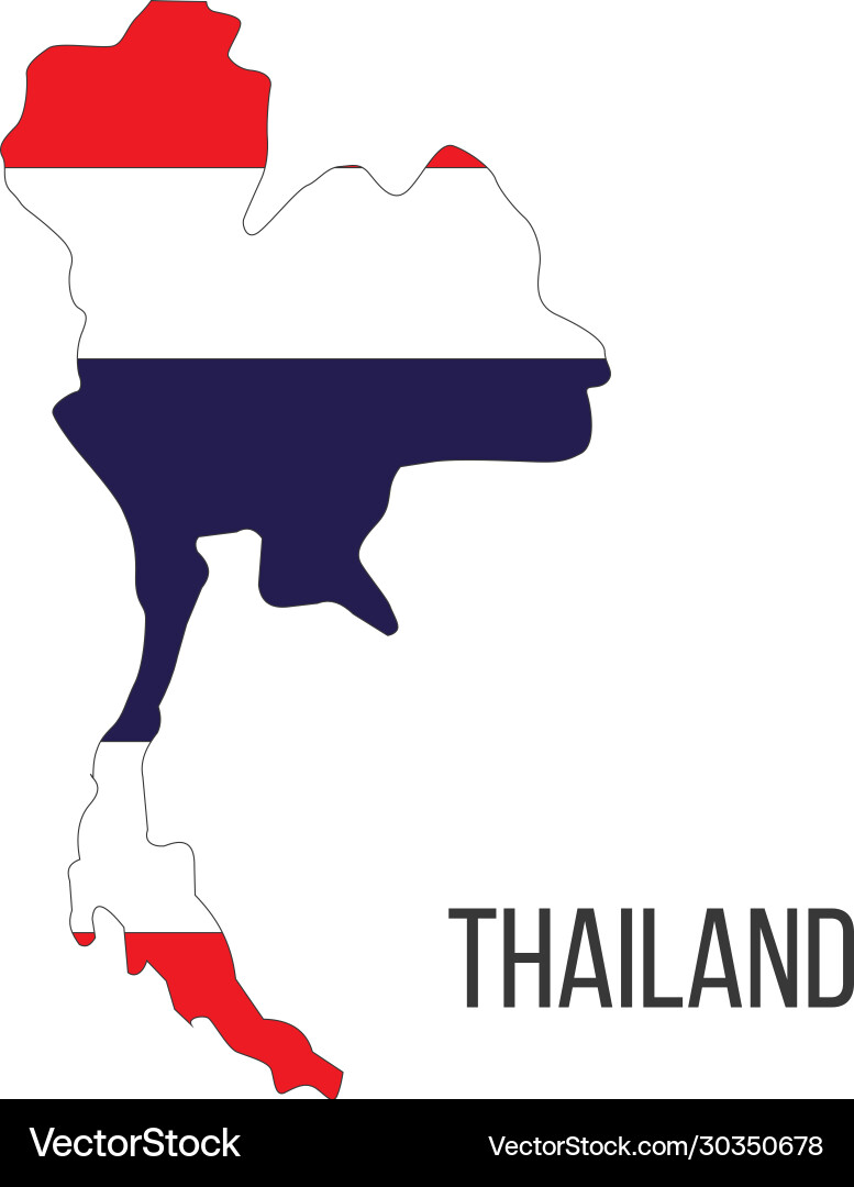 Thailand flag map the country Royalty Free Vector Image