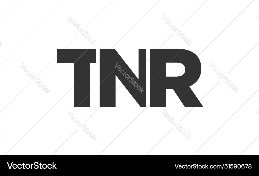 Tnr logo design template with strong and modern Vector Image