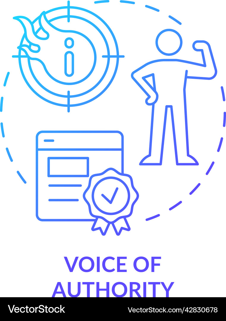 Voice of authority blue gradient concept icon Vector Image