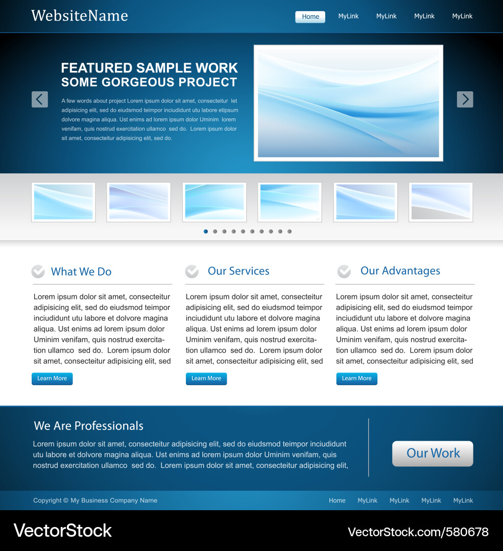 Website Mockup Template Royalty Free Vector Image