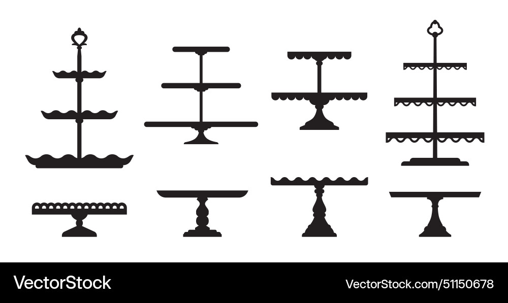 Wedding cake stands platter trays dessert plates Vector Image