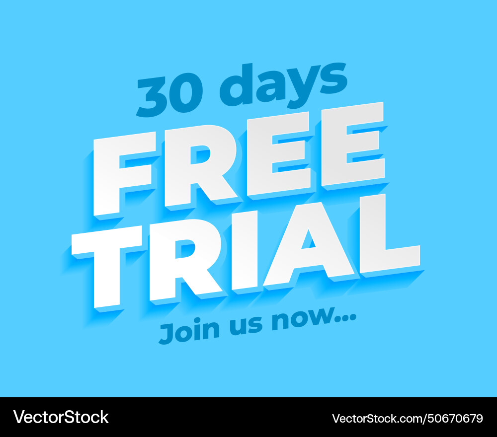 3d style free 30 days trial blue background design