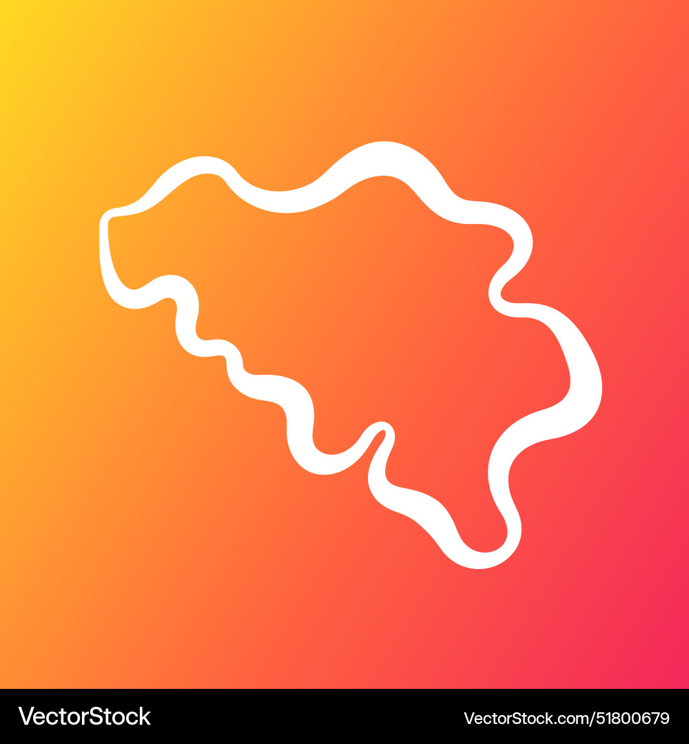 Belgium - outline map on gradient background Vector Image
