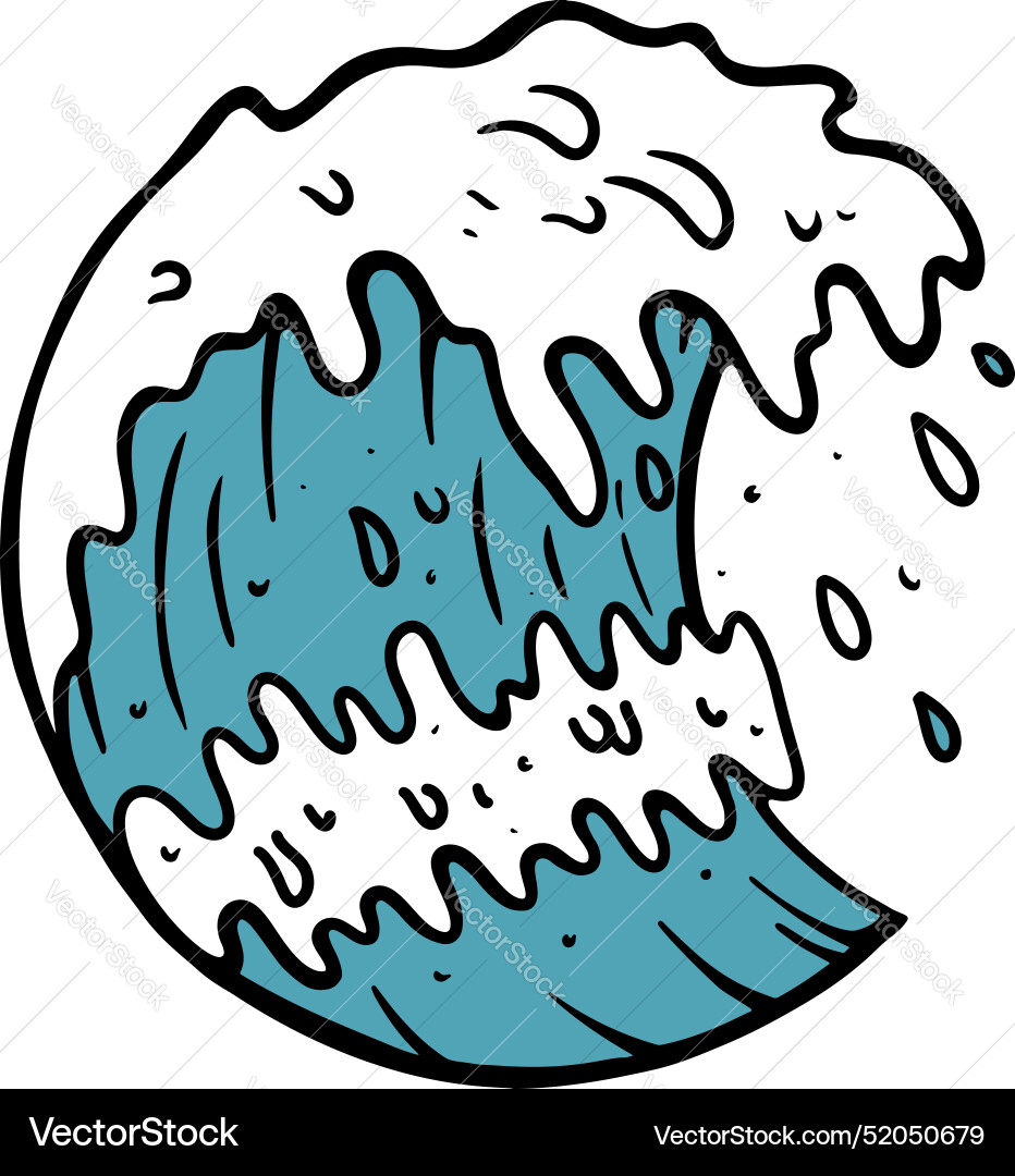 Cartoon wave design element Royalty Free Vector Image