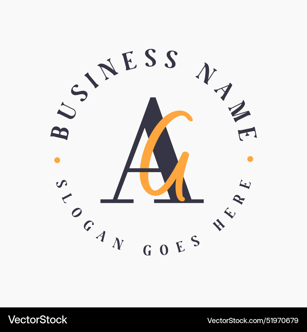 Elegant letter ag initials logo for corporate Vector Image