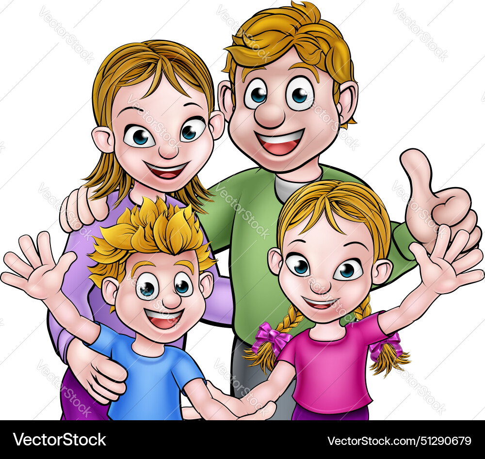 Family cartoon characters Royalty Free Vector Image