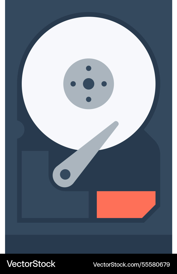 Hard disk drive flat web icon Royalty Free Vector Image