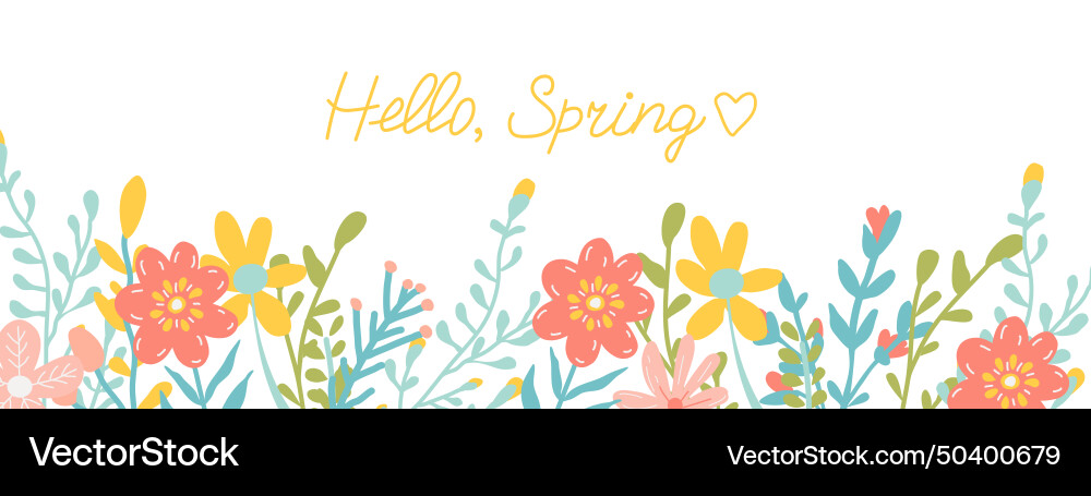 Hello spring banner time wallpaper Royalty Free Vector Image