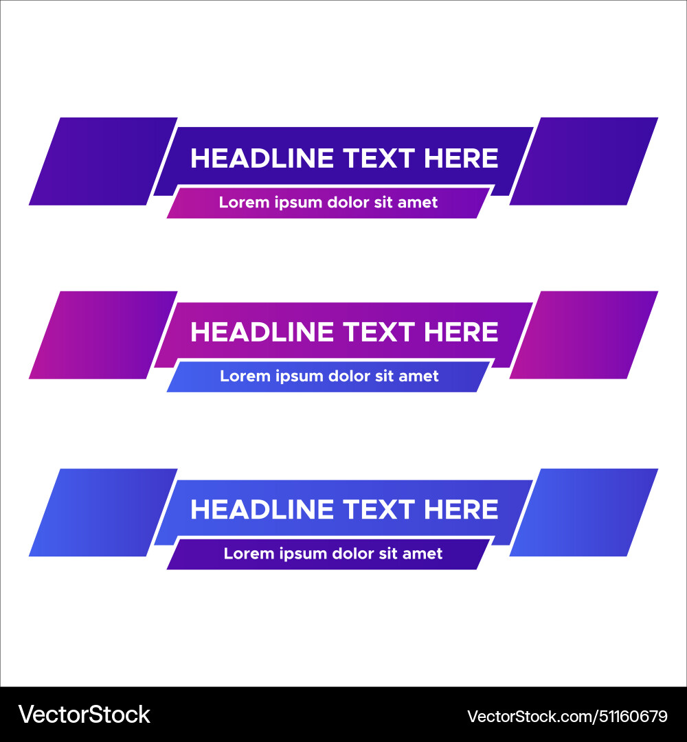 Lower third tv header headline and news bars Vector Image