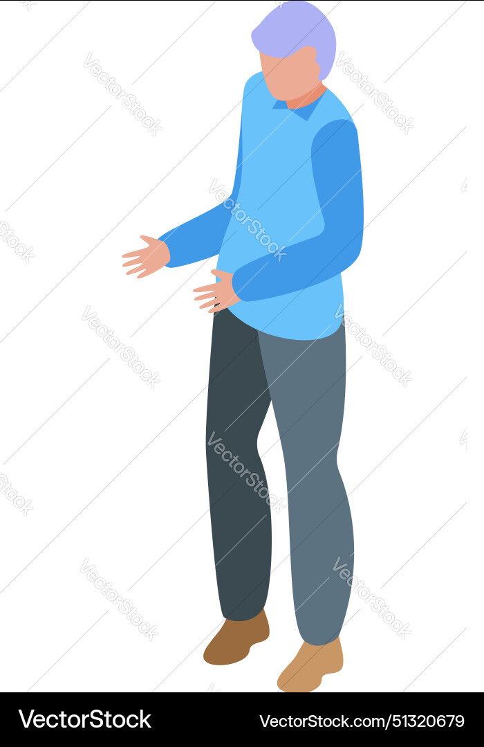 Man gesturing while standing isolated on white Vector Image