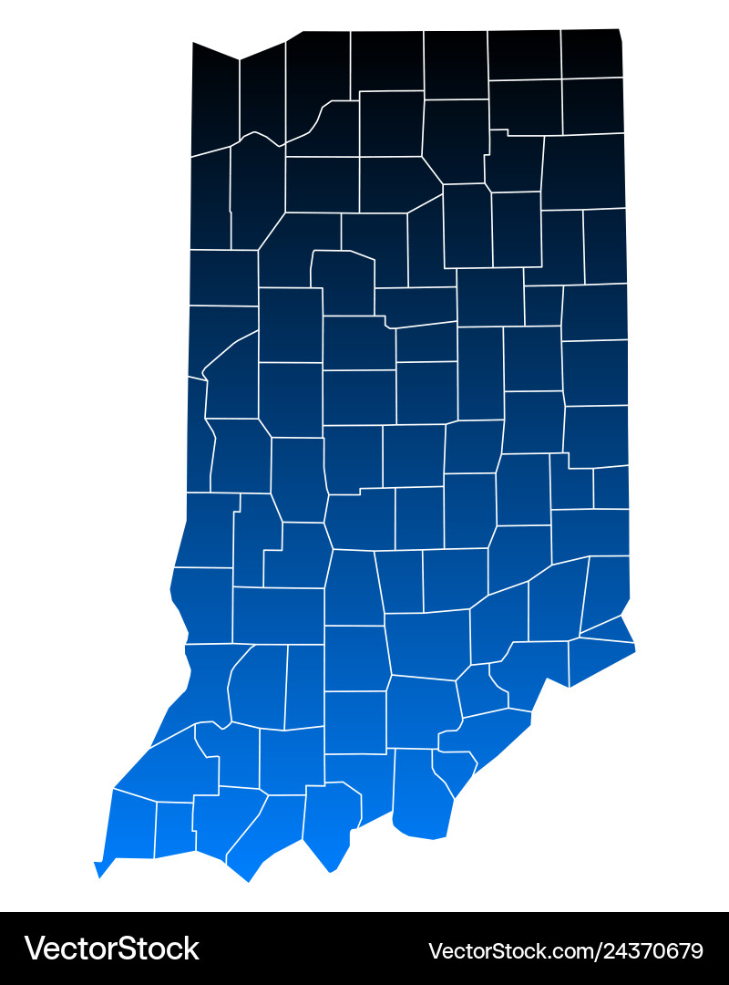 Map of indiana Royalty Free Vector Image - VectorStock