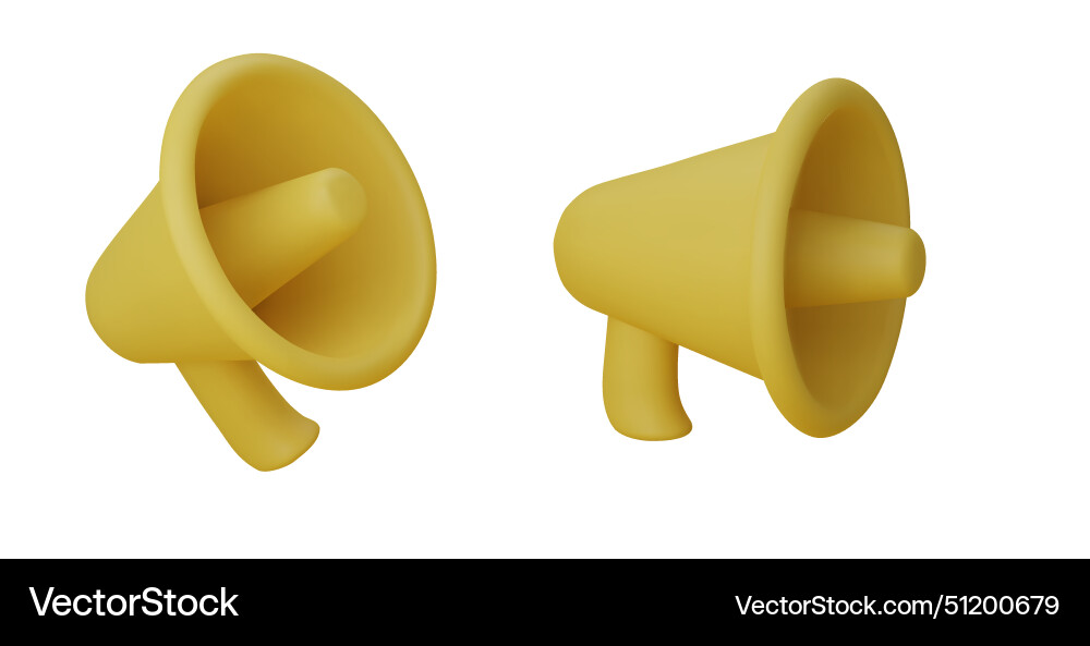 Megaphone 3d in style cartoon Royalty Free Vector Image
