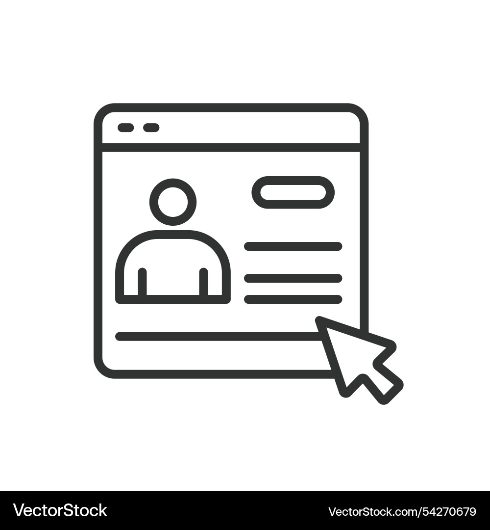 Personal information profile icon in line design Vector Image