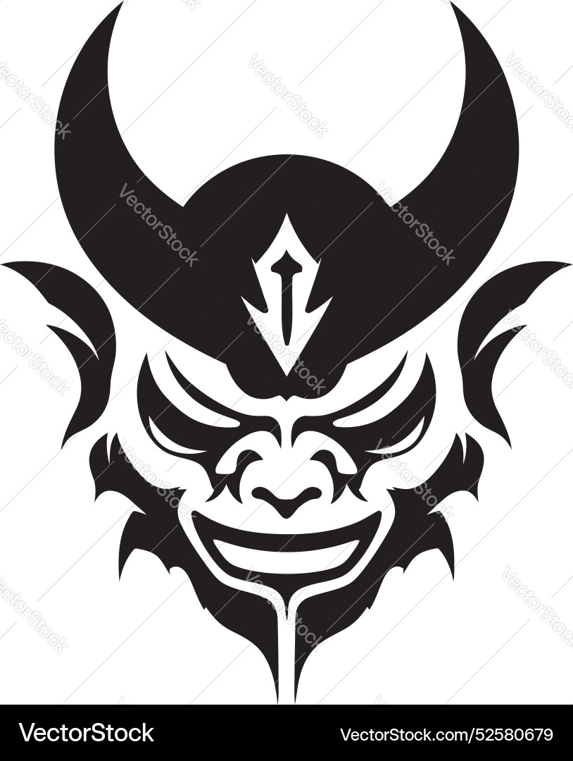 Samurai specter black emblem of ancient masked Vector Image