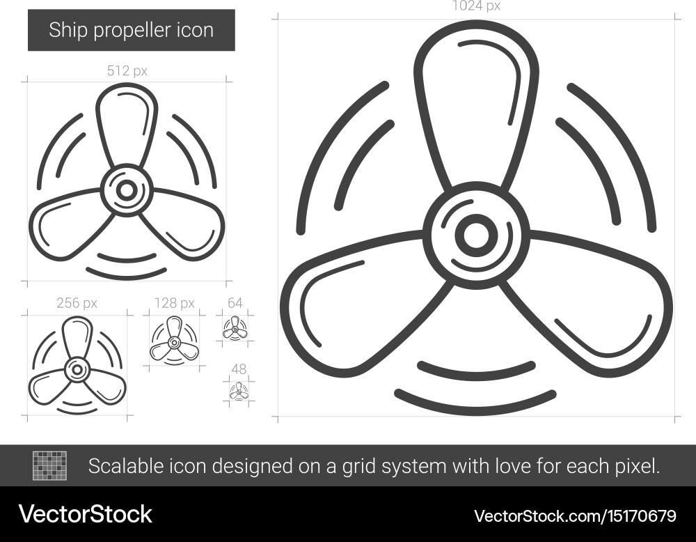 Ship propeller line icon Royalty Free Vector Image