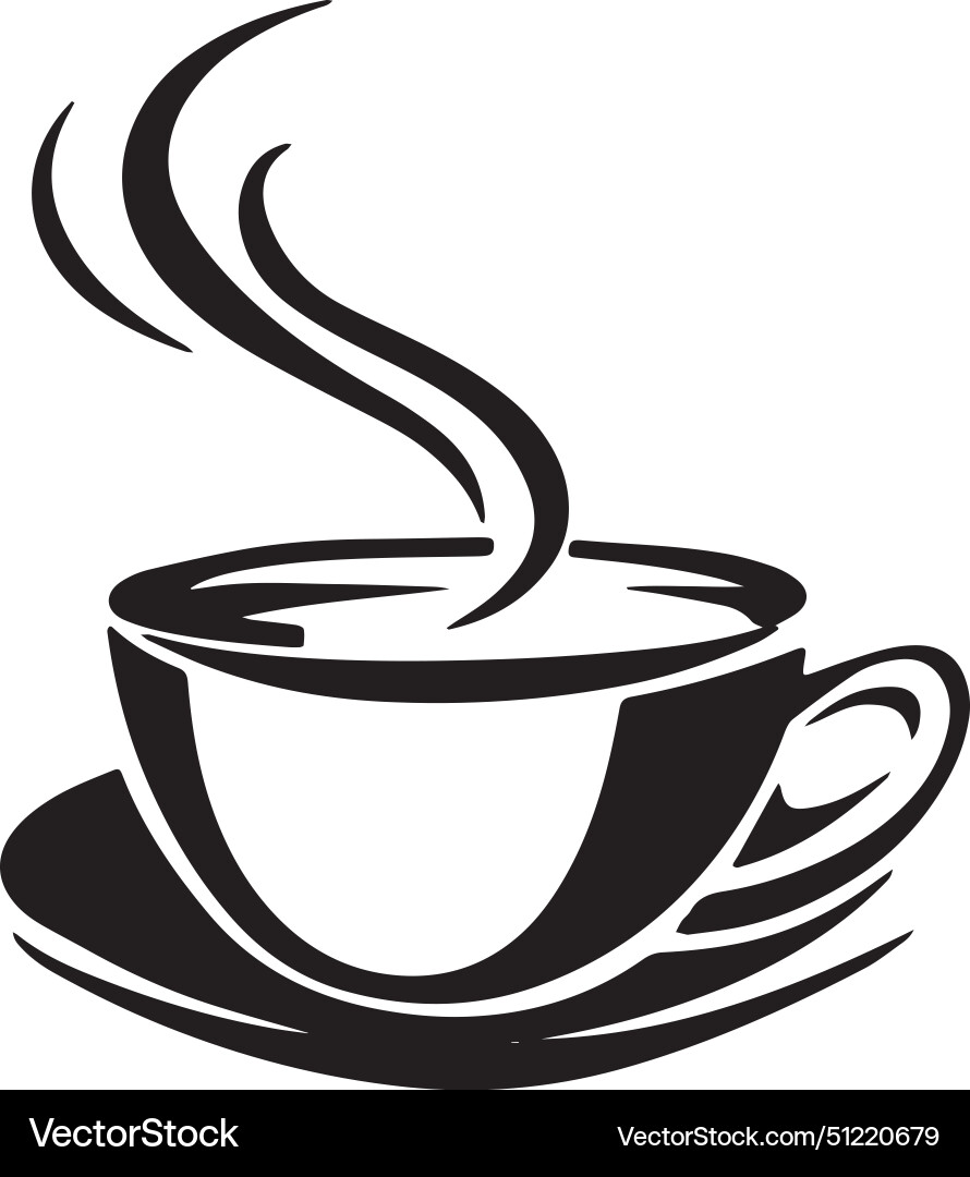 Simple coffee cup silhouette Royalty Free Vector Image
