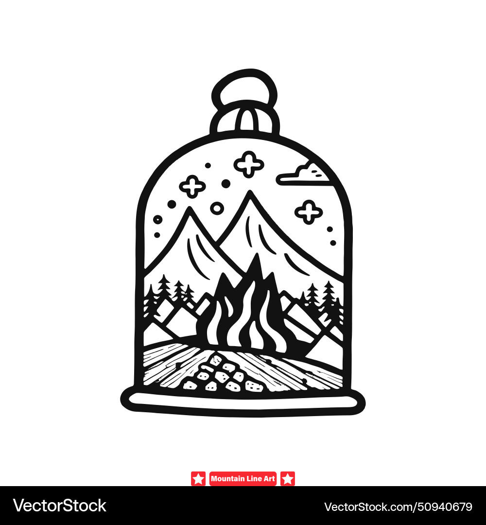 Summit symphony dynamic line art silhouette Vector Image