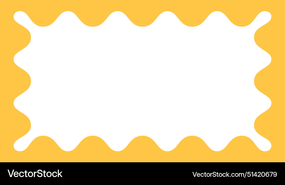 Zigzag wave curve edge frame wavy scalloped Vector Image