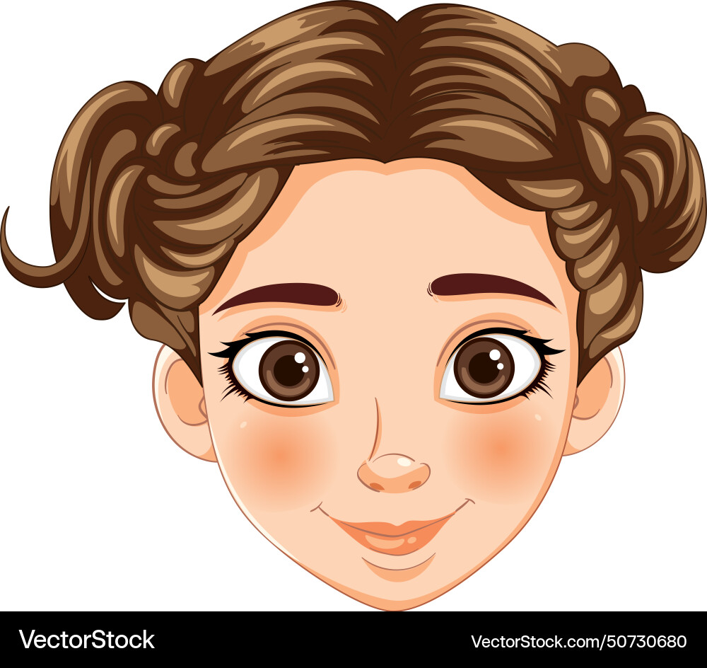 A cheerful young girls face Royalty Free Vector Image