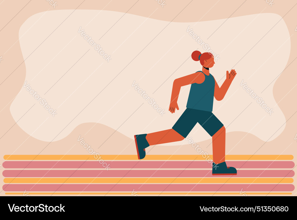 Abstract athletic running woman Royalty Free Vector Image