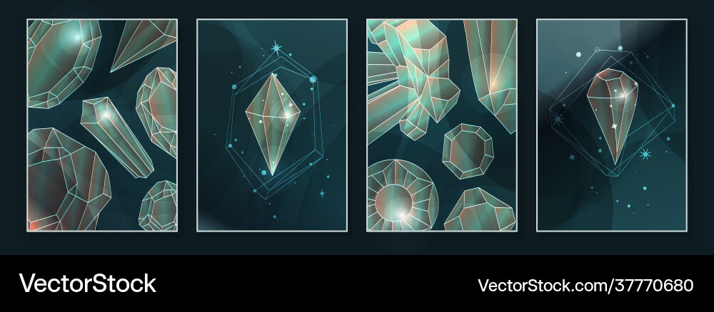 Abstract contemporary art with crystal and gem Vector Image