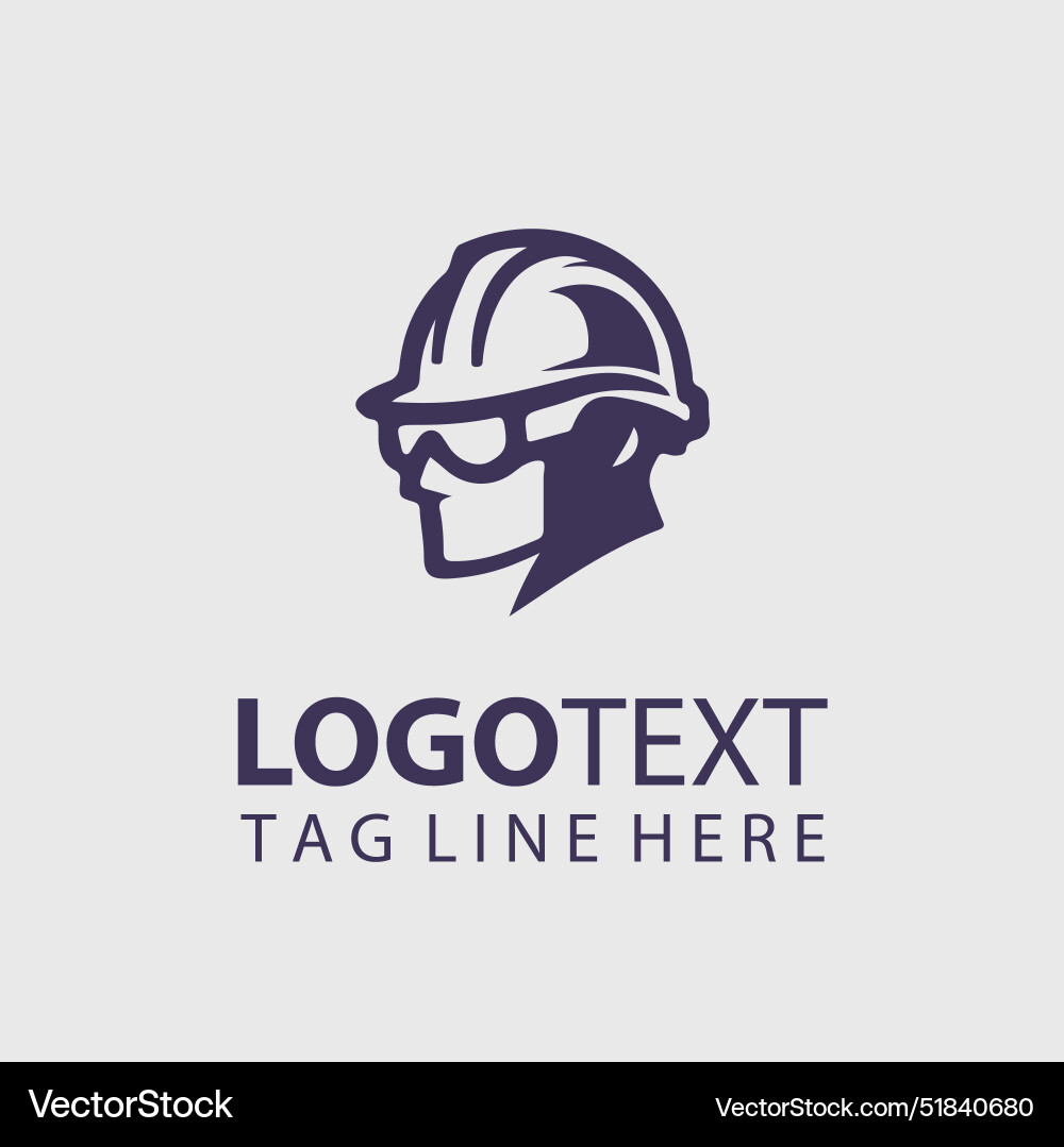 Construction worker logo Royalty Free Vector Image