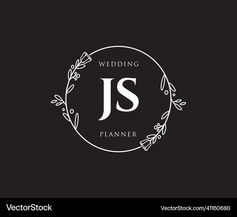 Initial js feminine logo nutzbar für natursalon Vektorbild