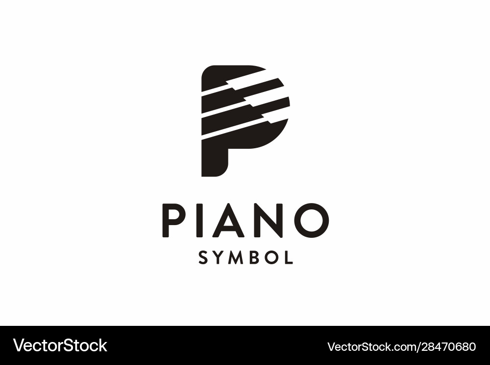 Letter p piano logo icon Royalty Free Vector Image
