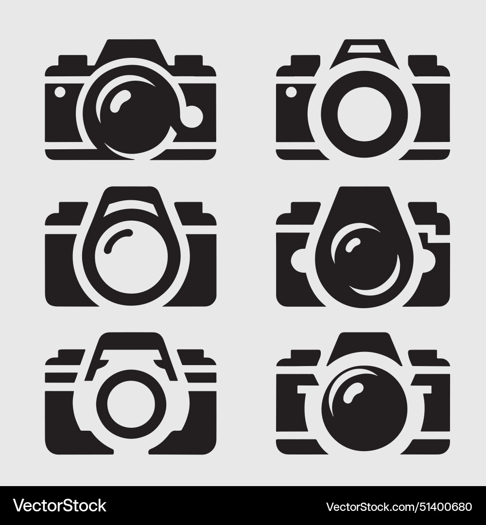 Minimal and modern camera logo designs Royalty Free Vector
