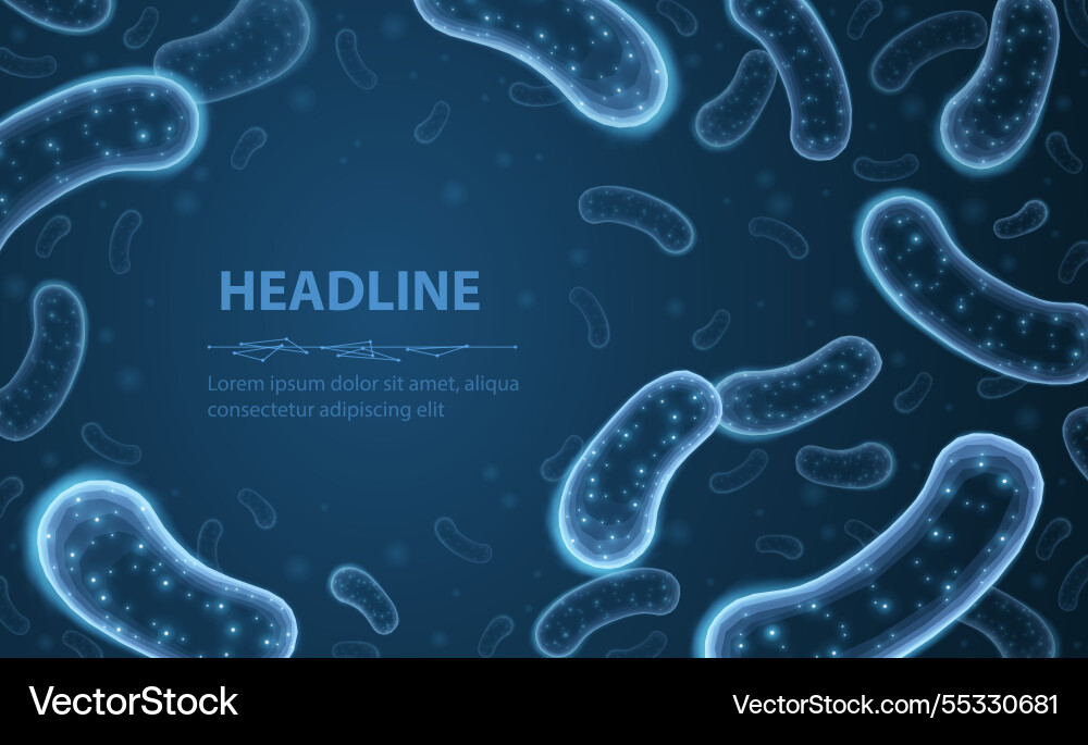 3d probiotic bacteria microbiome flora Royalty Free Vector