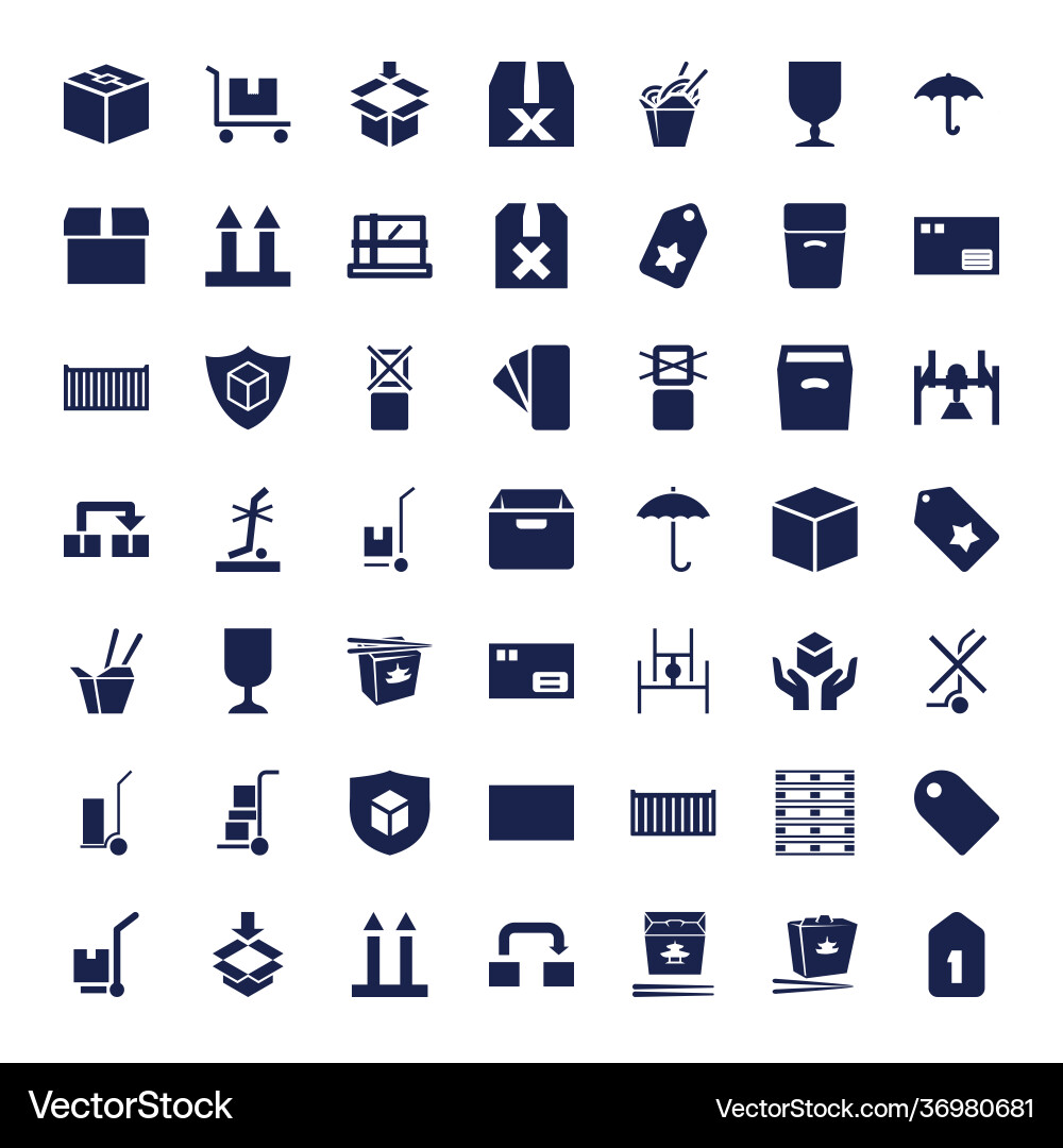 49 cardboard icons Royalty Free Vector Image - VectorStock