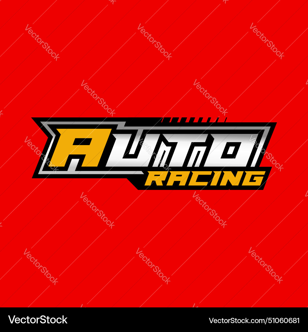 Auto racing logo template design Royalty Free Vector Image