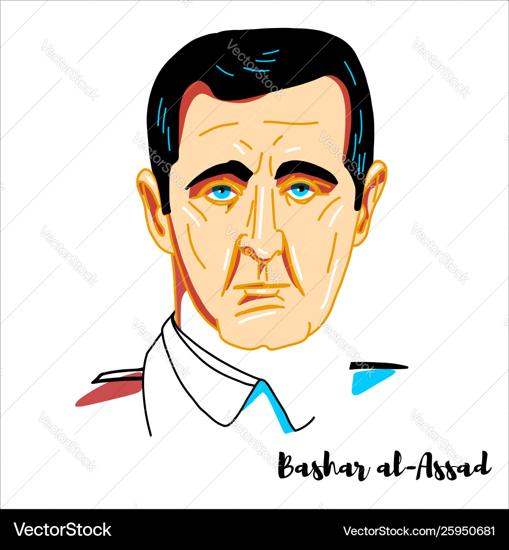Bashar al-Assad Portrait Royalty Free Vector Image