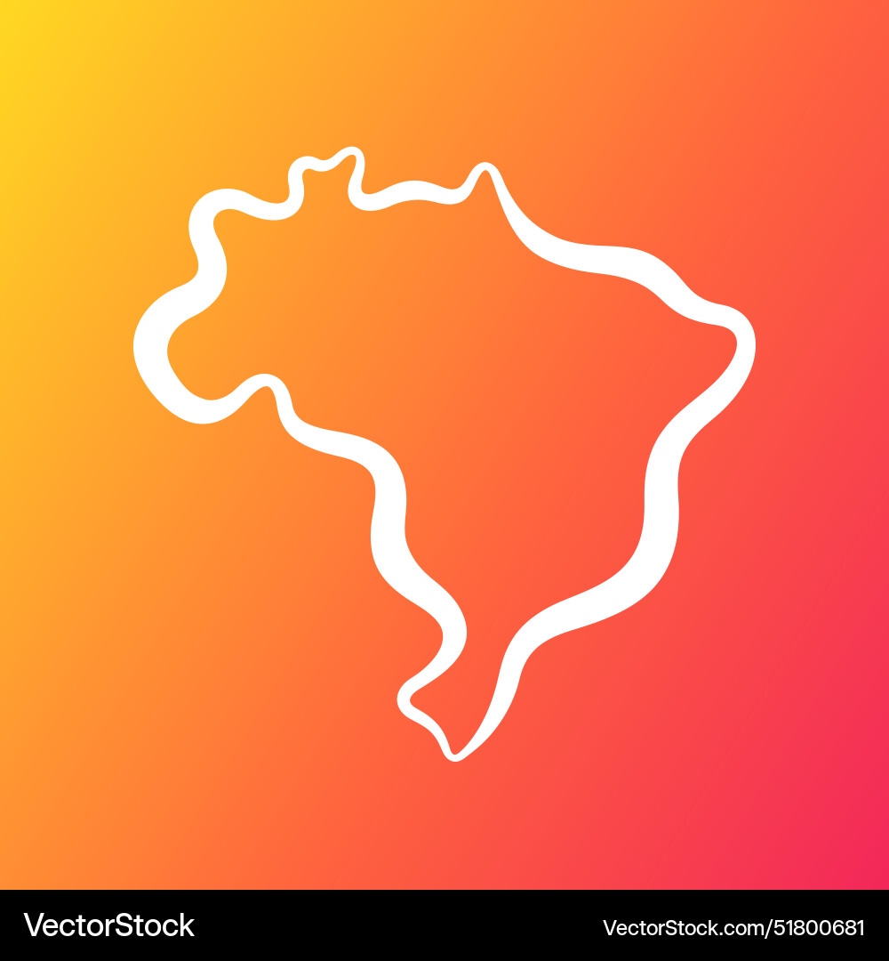 Brazil - outline map on gradient background Vector Image