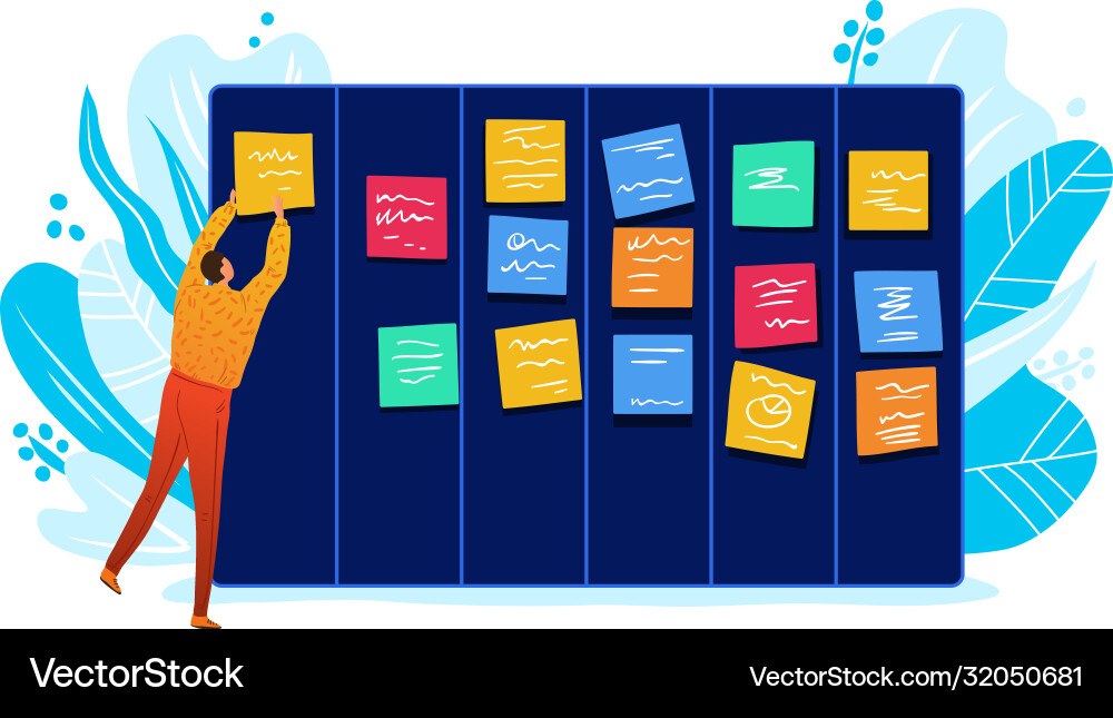 Character Man with Board Royalty Free Vector Image