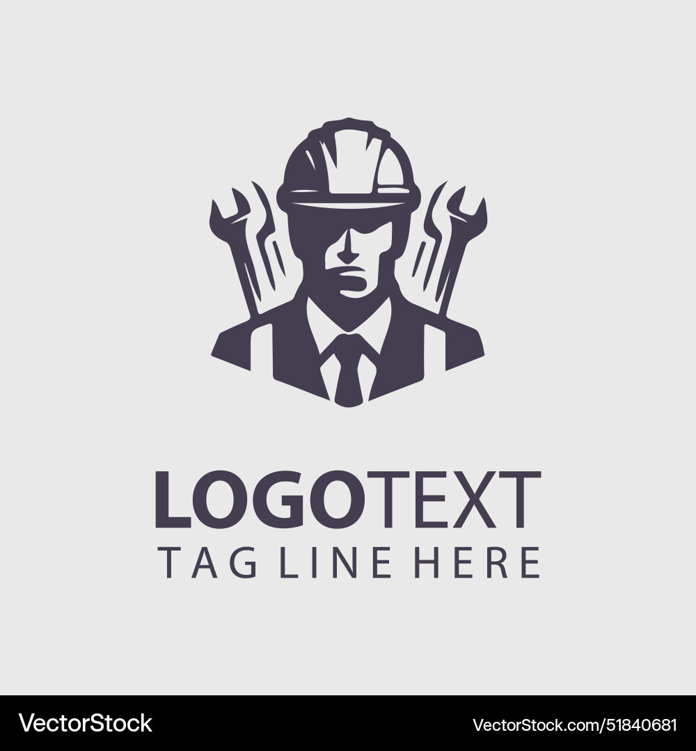 Construction worker logo Royalty Free Vector Image