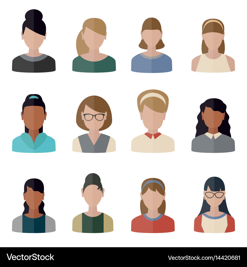 Diverse People Icons Set Royalty Free Vector Image