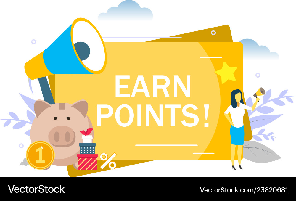 Earn points for purchase concept Royalty Free Vector Image